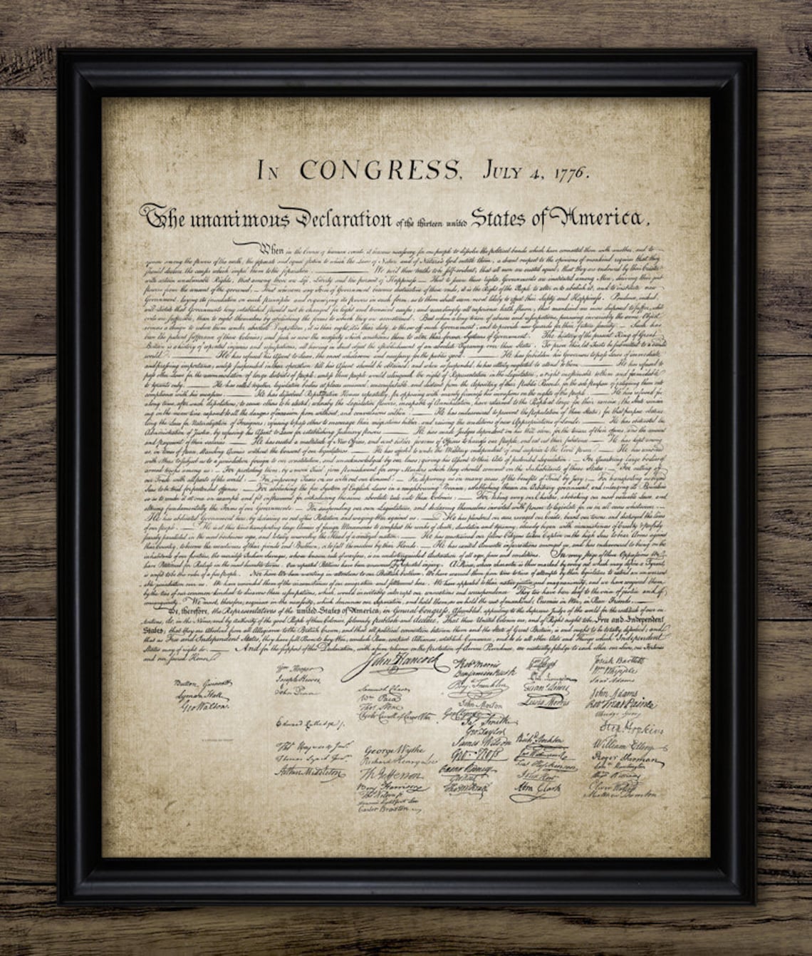 Declaration of Independence Wall Art July 4th 1776 American - Etsy