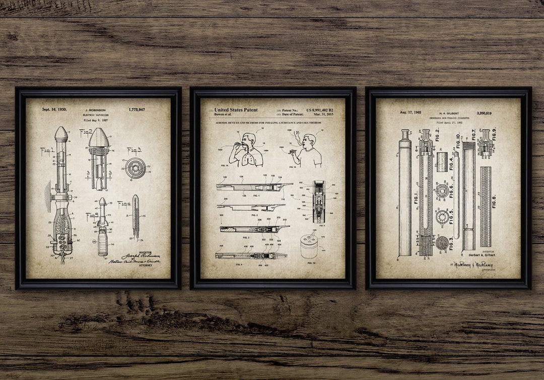 Vaping Wall Art Set of 3, Printable Electronic Cigarette Invention, E ...