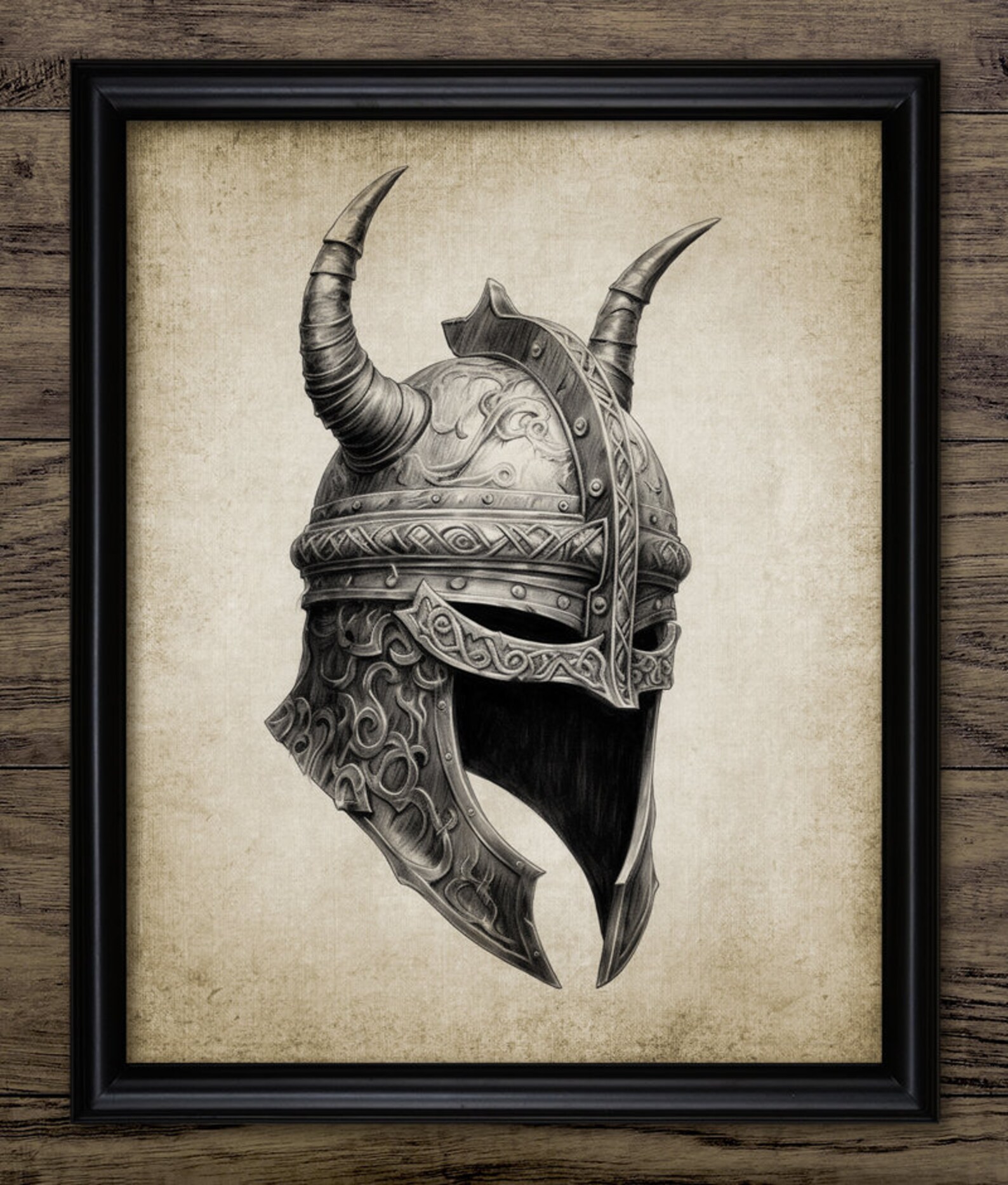 Wikinger Helm, Wandbild, Poster zum Ausdrucken, Odin, Thor, nordische ...