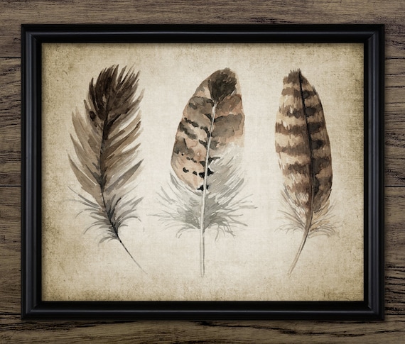 Feather Watercolor Painting Printable Feather Painting | Etsy