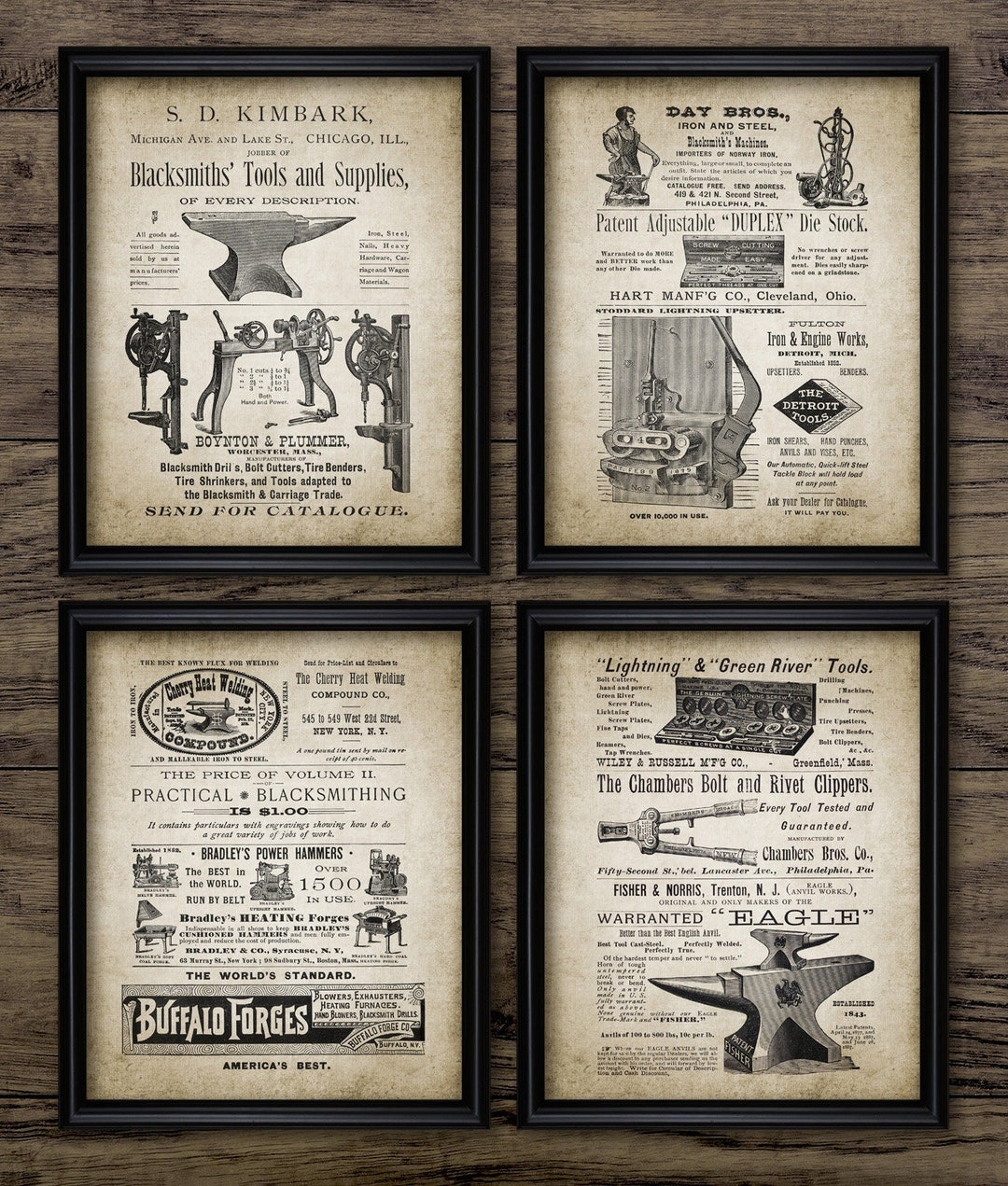 Blacksmith Advert Set of 4, Printable Blacksmithing, Metalsmith, Anvil ...