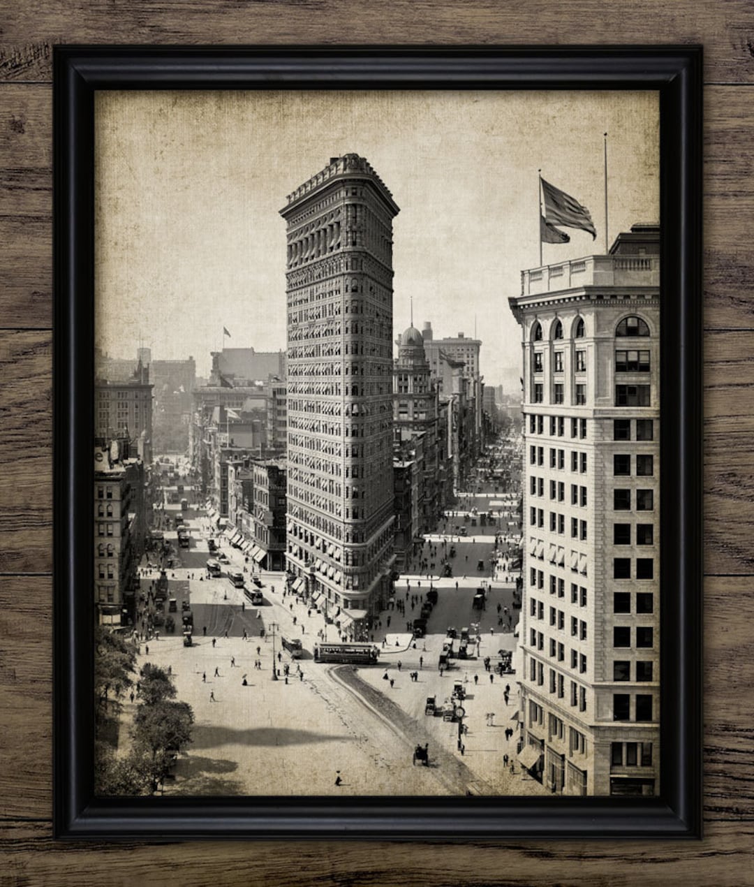 Flatiron Building New York Print - Vintage View of Manhattan New York ...