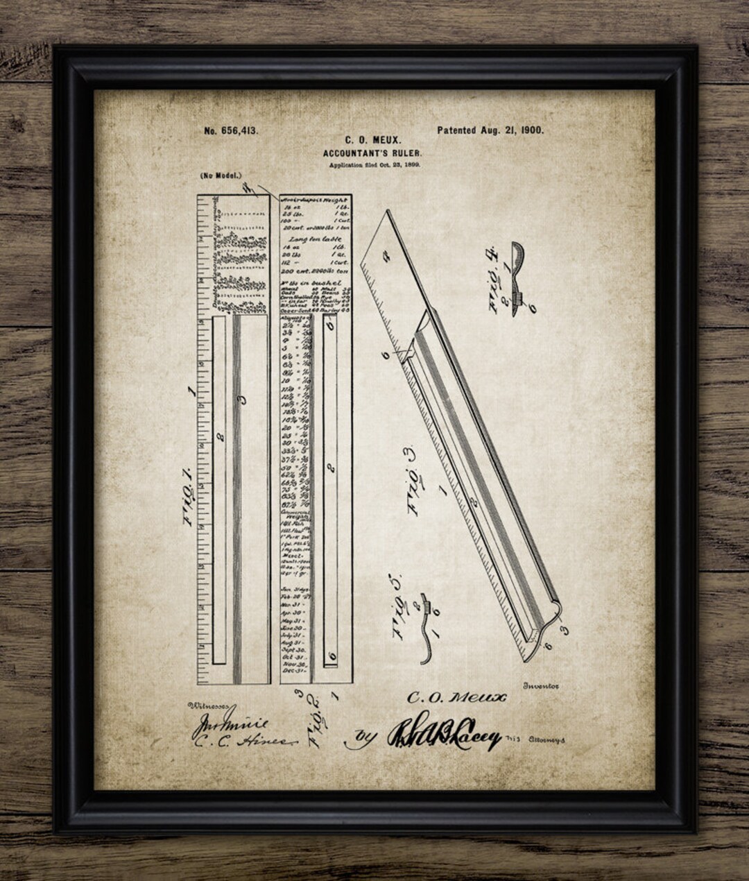Vintage Accountant's Ruler Patent Print 1900 Accounting - Etsy Canada