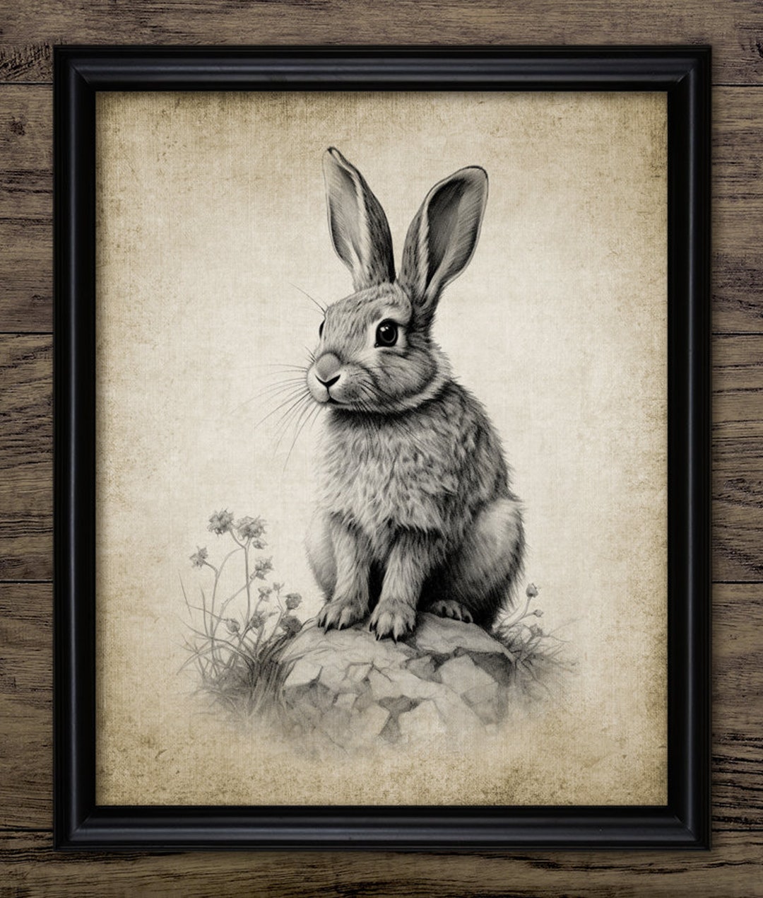Cute Bunny Wall Art, Printable Bunny, Rabbit Wall Art, Rabbit Print ...