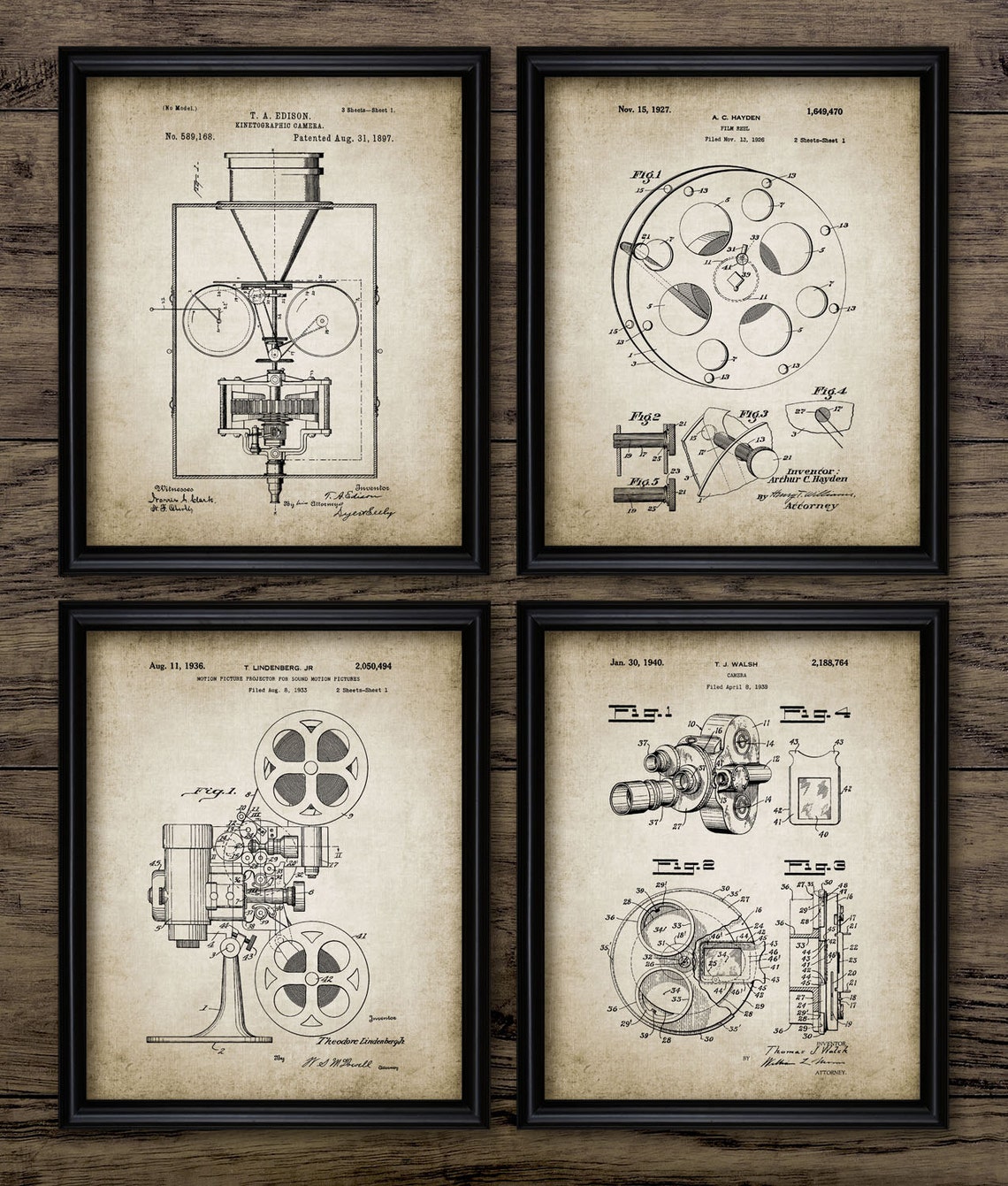 Movie Film Projector Wall Art Set of 4 Printable Movie - Etsy