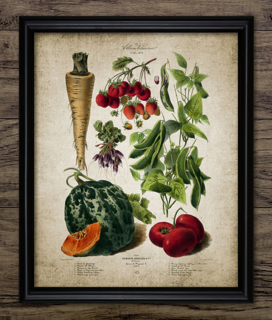 Vegetables Wall Art, Printable Kitchen Vegetable, Cooking, Rustic ...