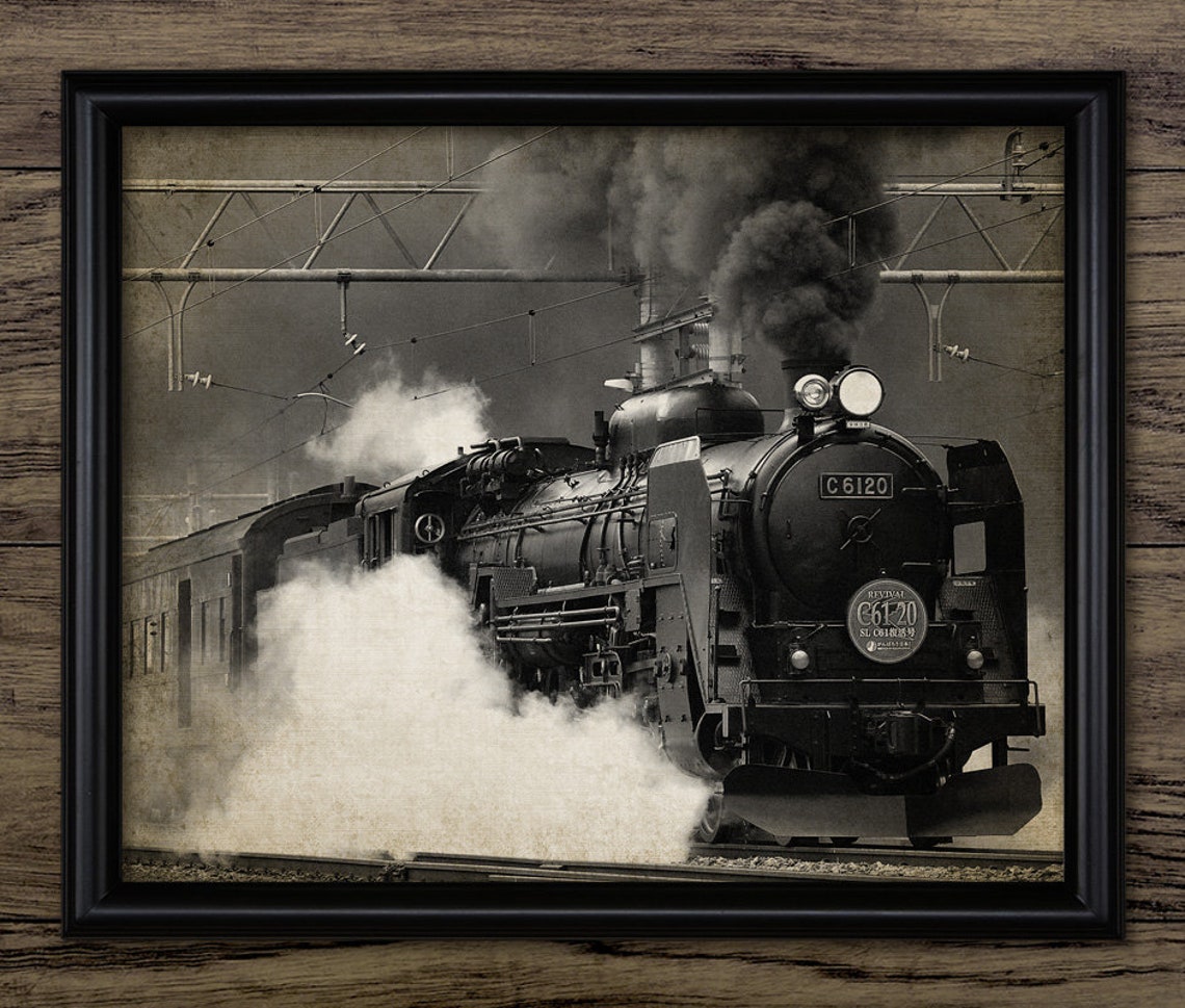 Vintage Steam Locomotive Art Printable Railroad Railway - Etsy