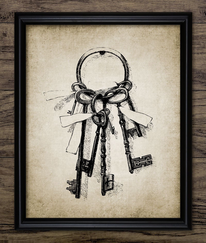 Vintage Keys Wall Art, Printable Keys, Housewarming Gift Idea, House ...