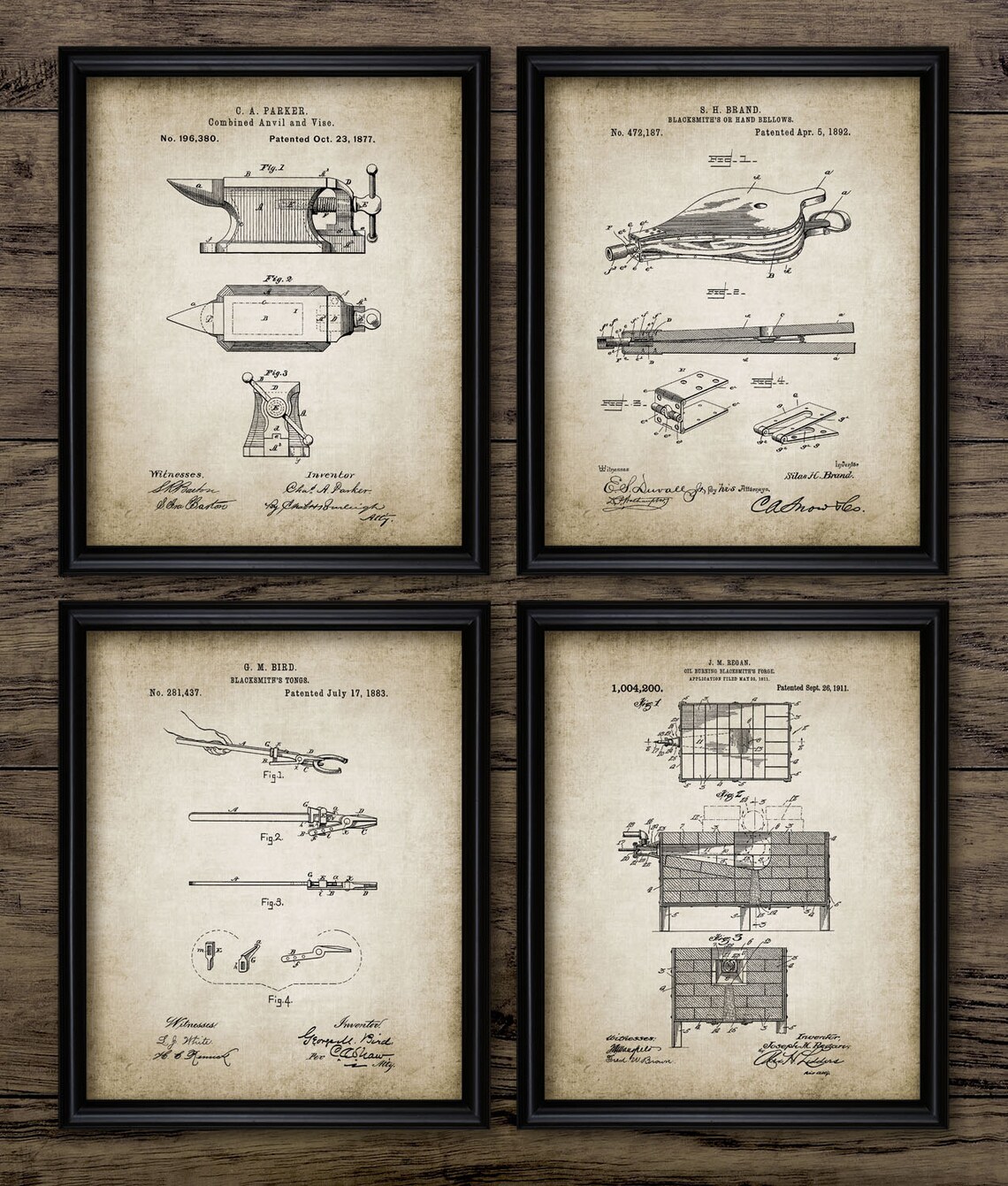 Blacksmith Wall Art Set of 4, Printable Blacksmith, Metalsmith, Anvil ...