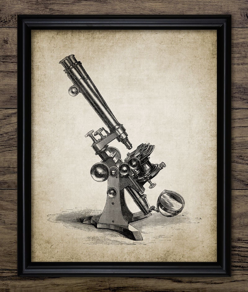 Antique Microscope Wall Art Printable Microscope Design - Etsy