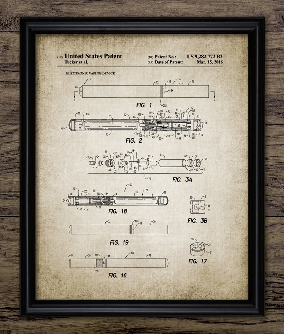 Vaping Wall Art, Printable Electronic Cigarette Invention, E Cigarette ...