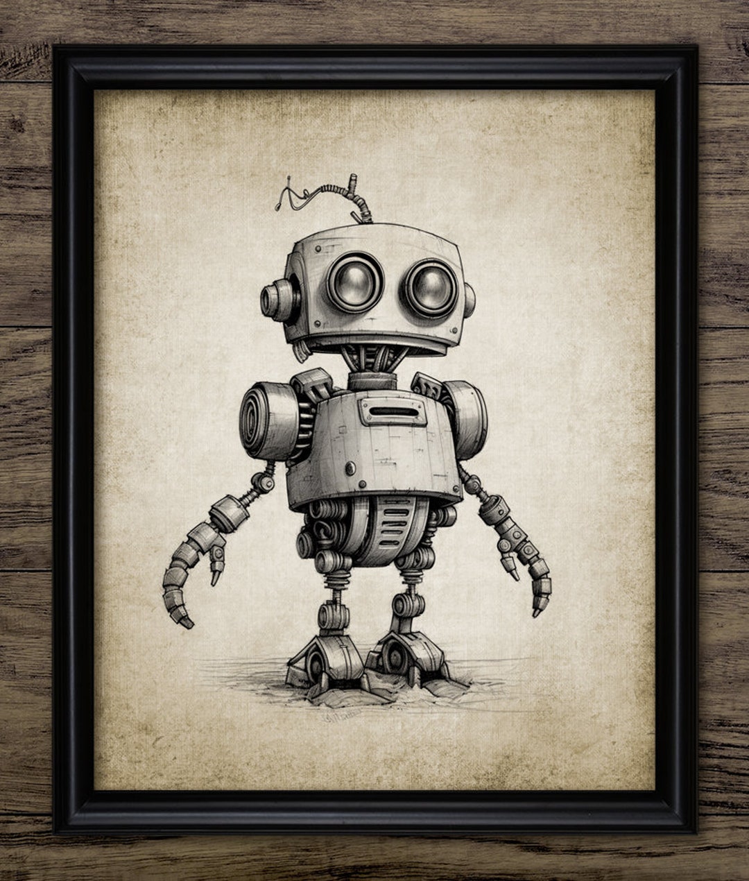 Whimsical Robot Wall Art, Printable Cute Robot, Steampunk Robot ...
