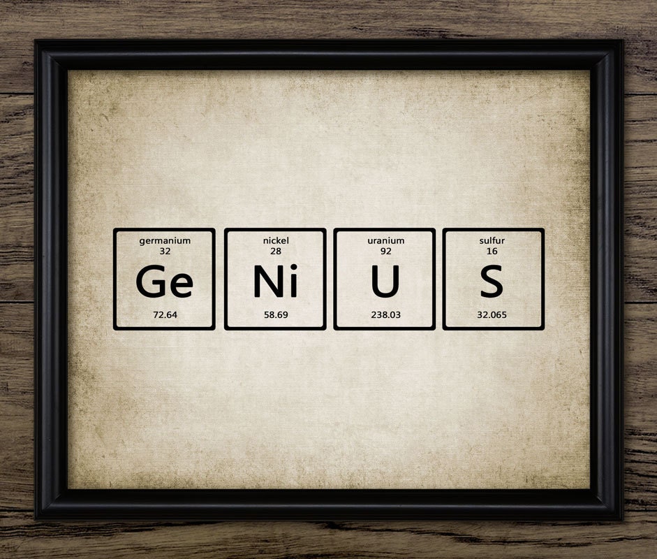 Genius Wall Art Printable Genius Genius Chemical Elements - Etsy