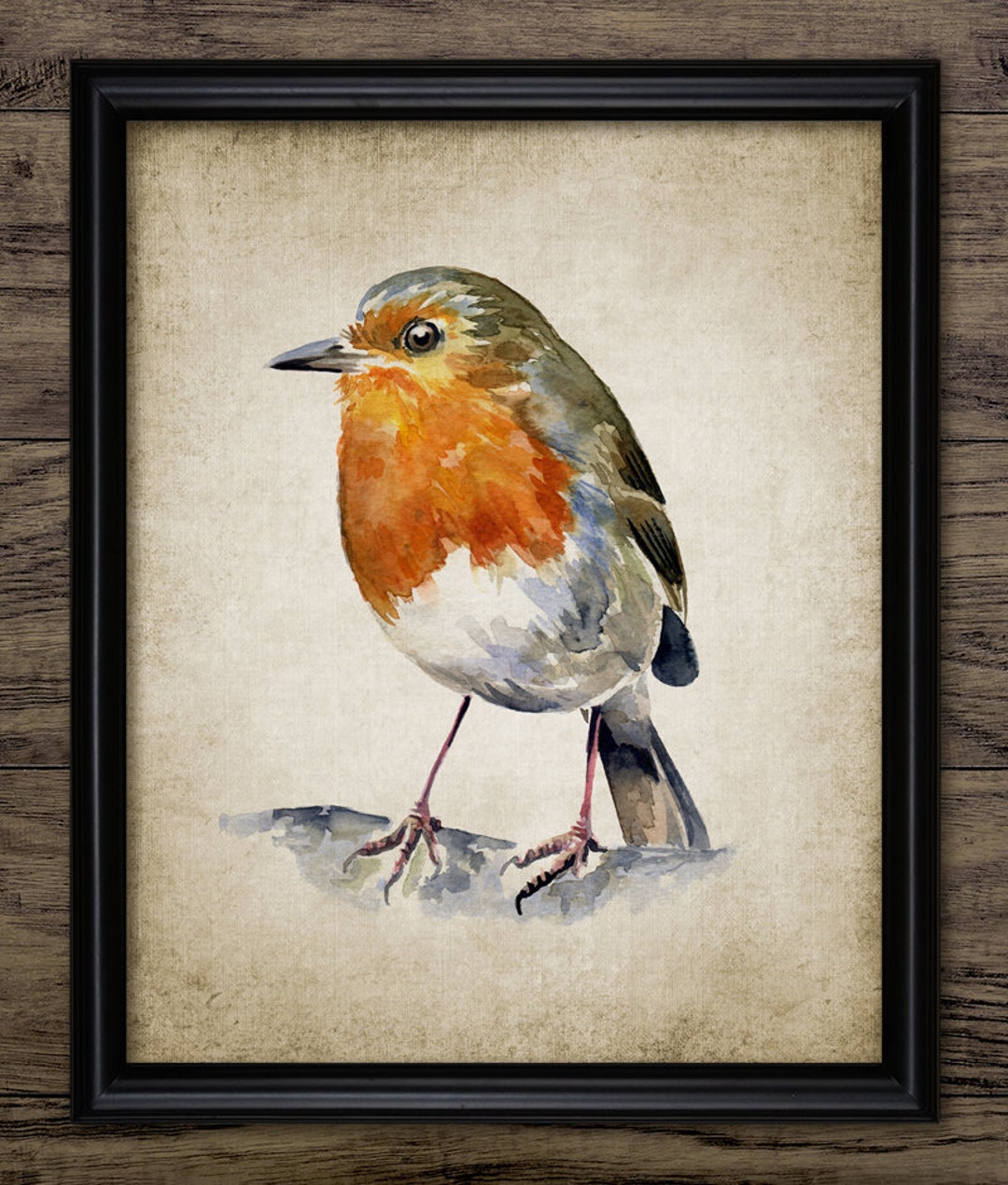 Robin Watercolour Painting, Printable Robin Art, Robin Red Breast ...