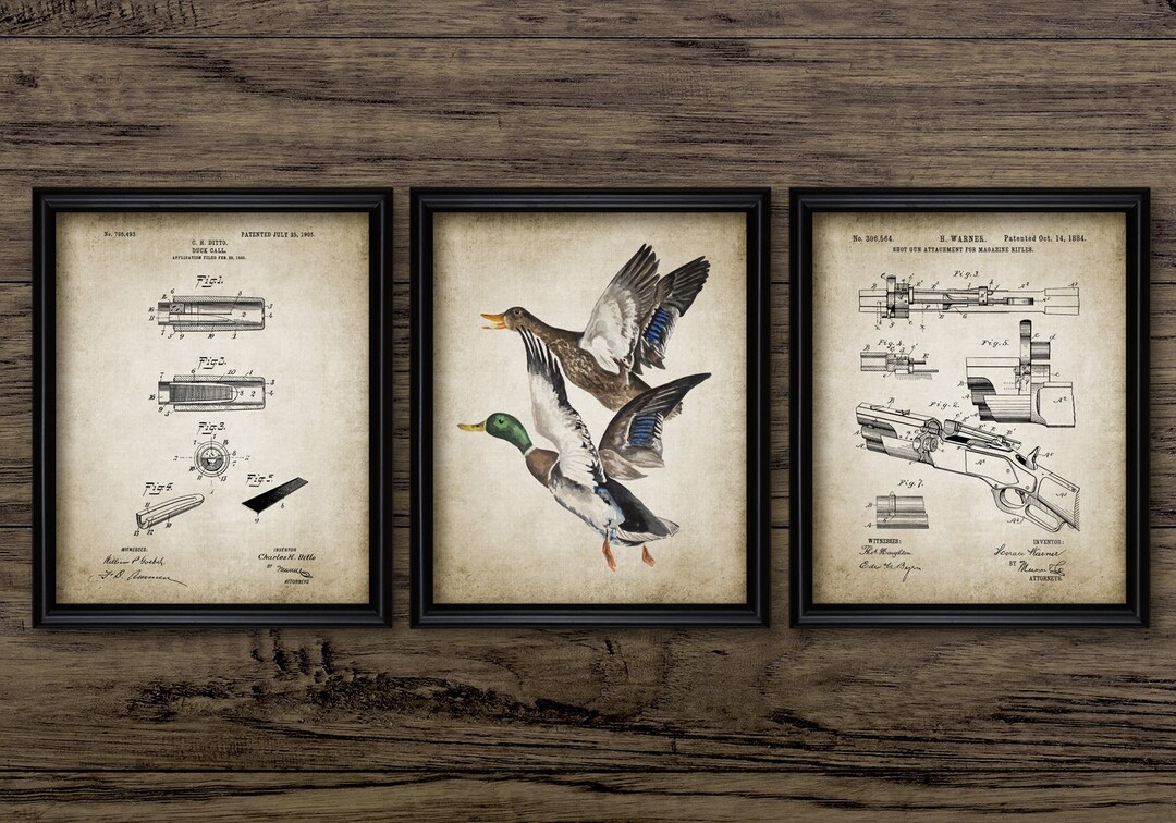 Duck Hunting Art Set of 3, Printable Duck, Duck Hunting Decor, Duck ...