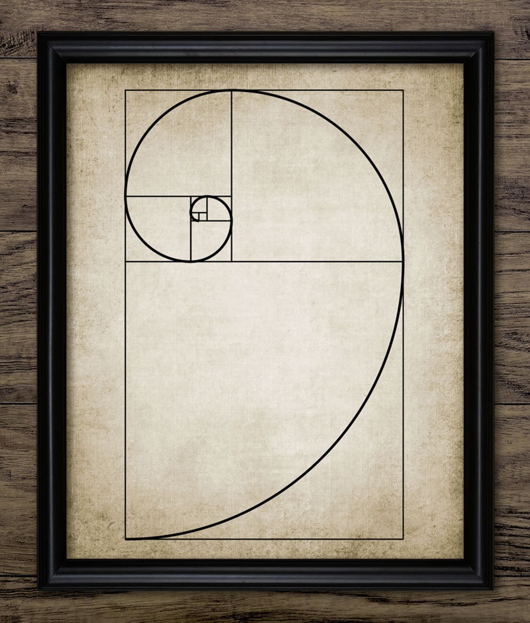 Fibonacci Spiral Wall Art, Printable Mathematics Art, Fibonacci Golden ...
