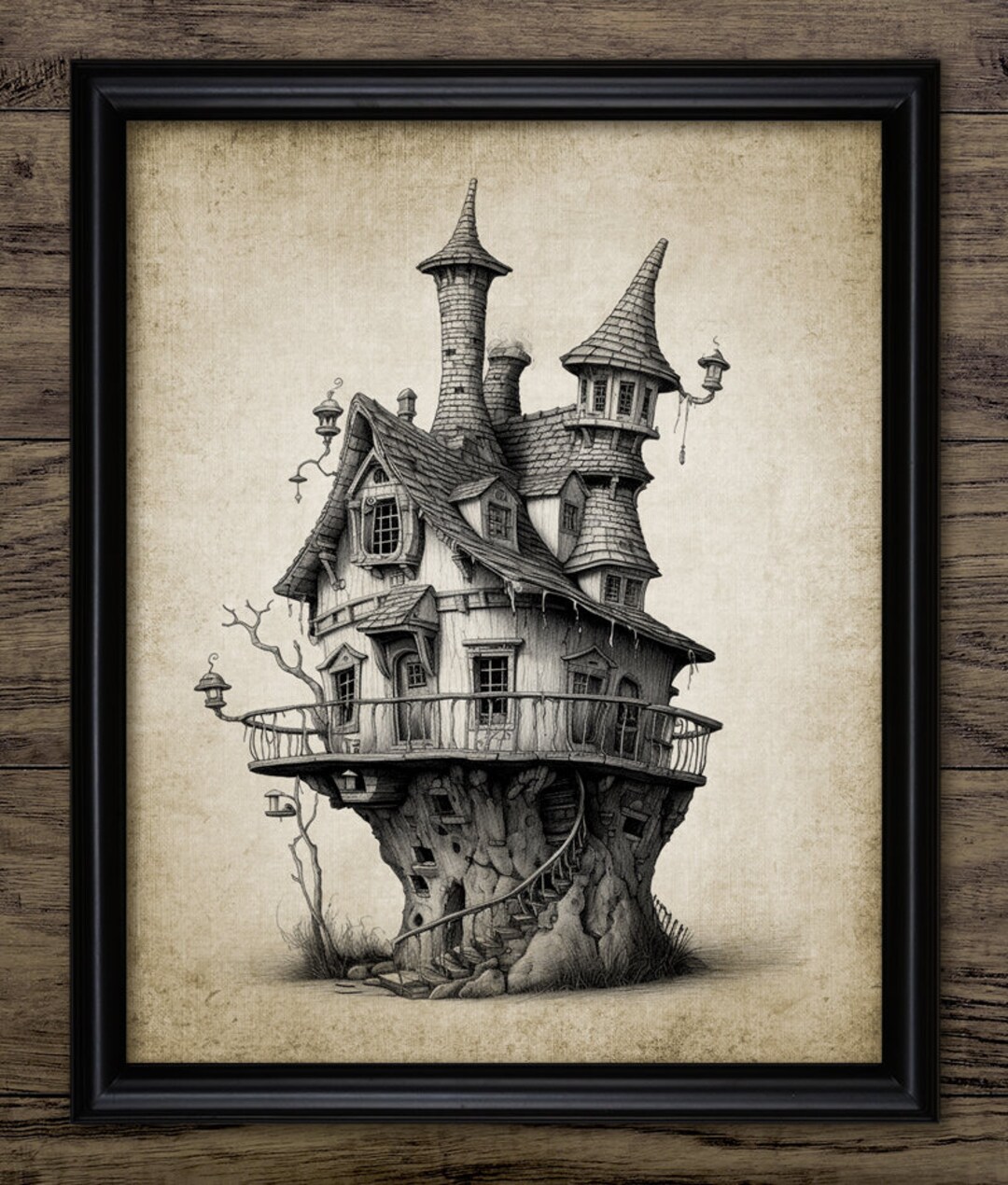 Whimsical House Wall Art, Printable House, Whimsical Home, Fantasy ...