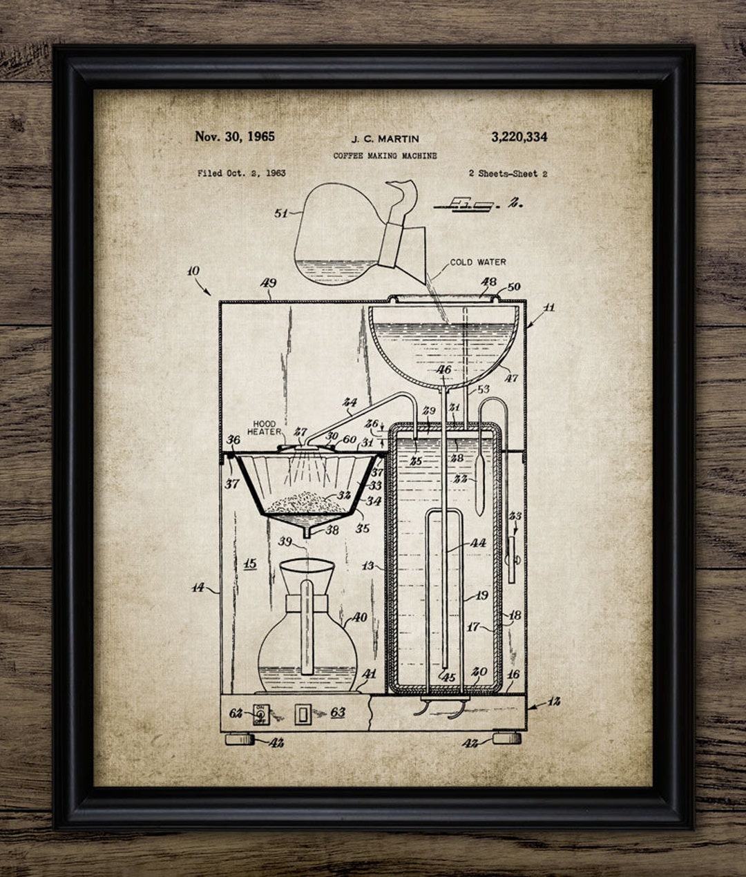 Barista Wall Art, 1965 Coffee Machine Design, Printable Coffee Making ...