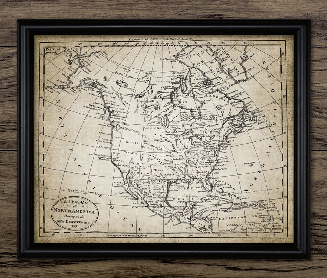 North American Frontier Settlers Map, Printable North America Map ...