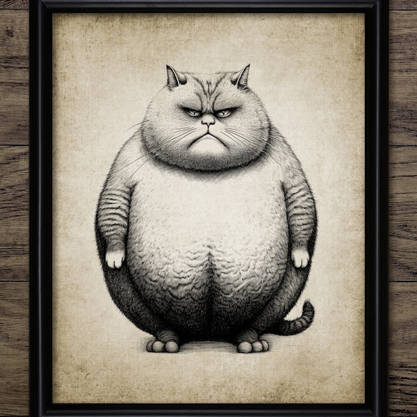 Fat Cat Art - Etsy