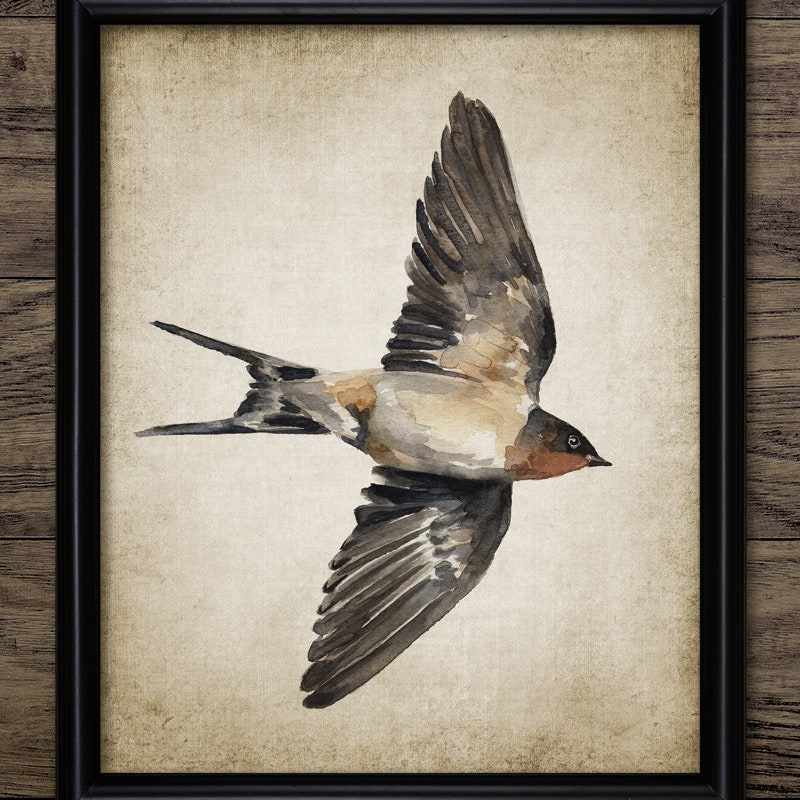 Swallow Painting - Etsy