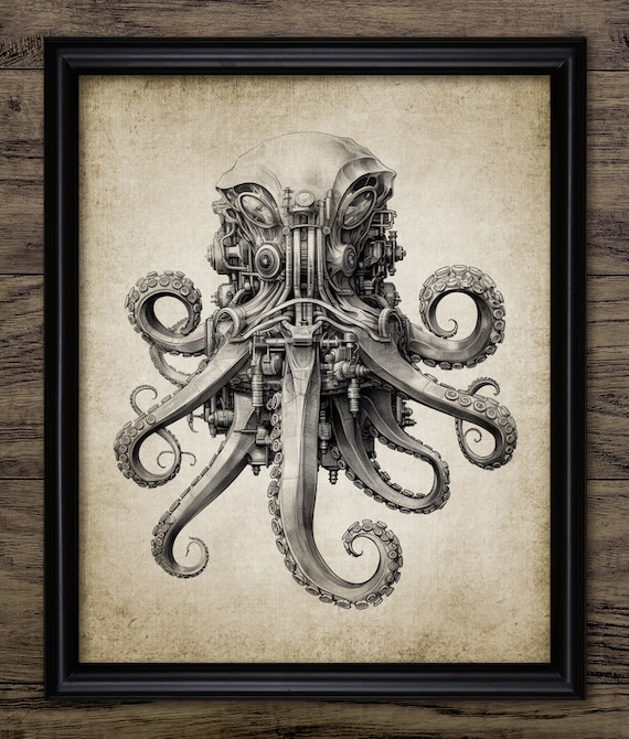 Steampunk Octopus Drawing Octopus Steampunk Stock Illustrations