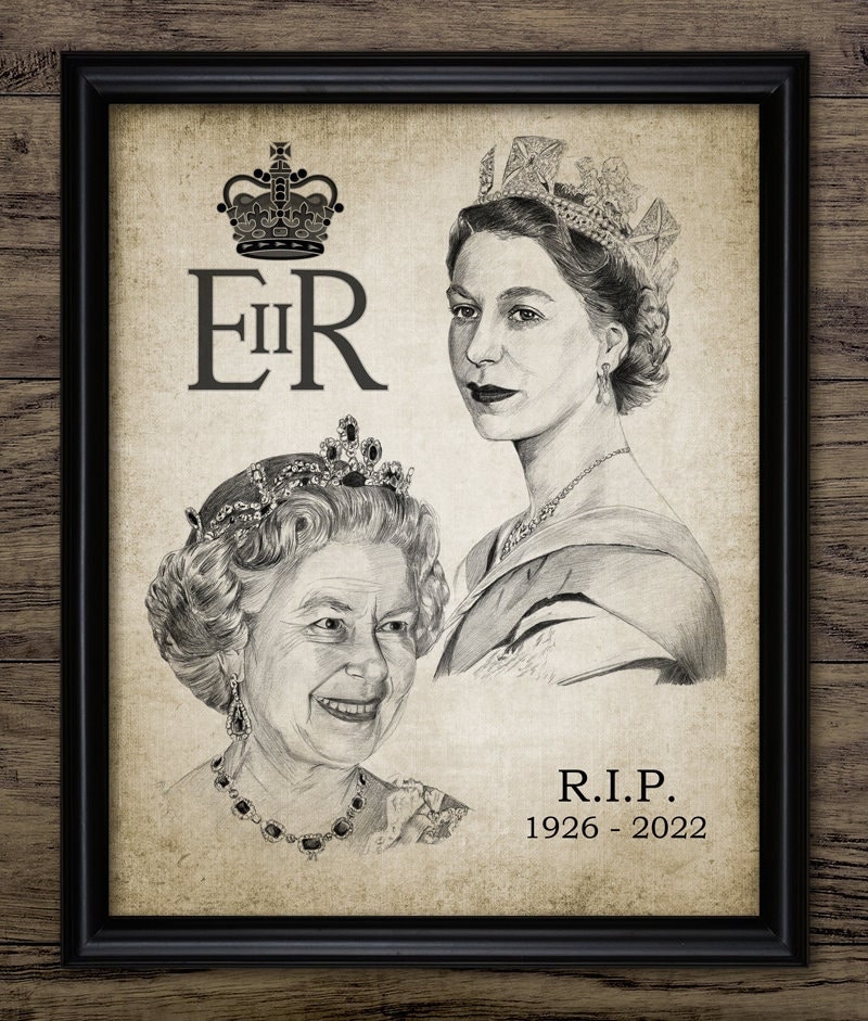PRINTABLE Queen Elizabeth II Memorial Print, RIP Her Majesty Queen ...