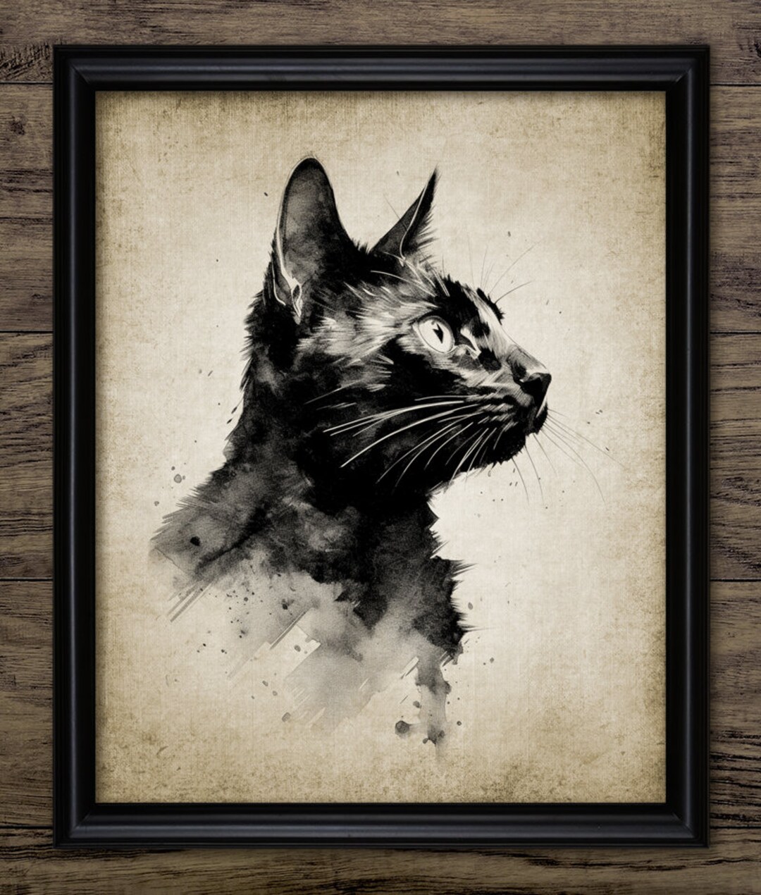 Black Cat Wall Art, Printable Black Cat, Witchcraft, Supernatural ...