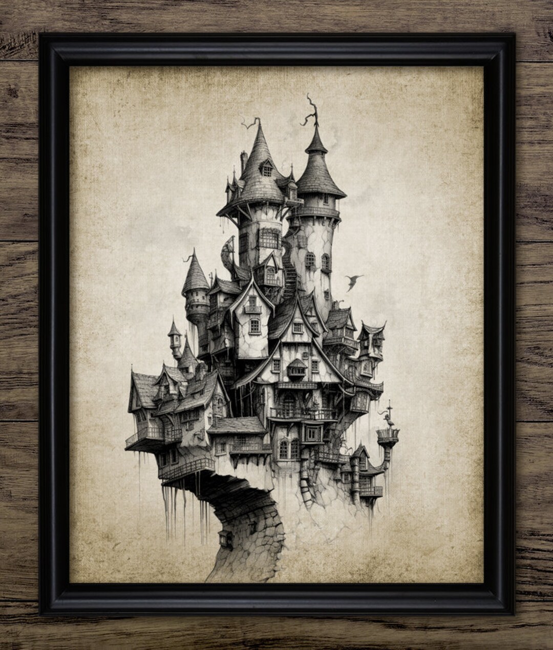 Wizard Tower Wall Art, Printable Fantasy Tower, Whimsical, Fantasy ...