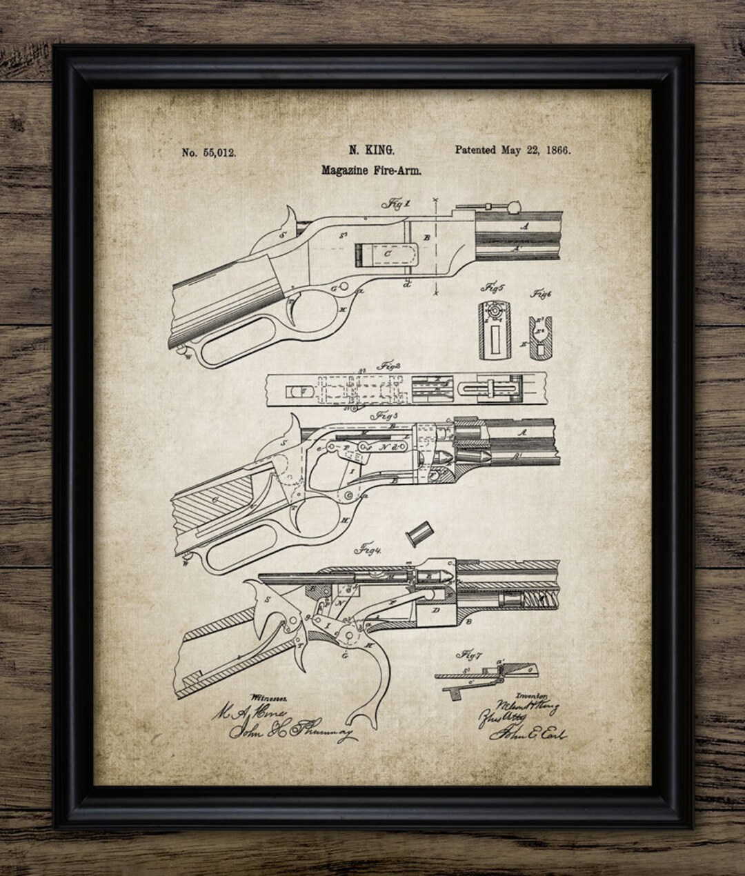 Bolt Action Rifle Wall Art, Printable Magazine Rifle Design, Weapon ...