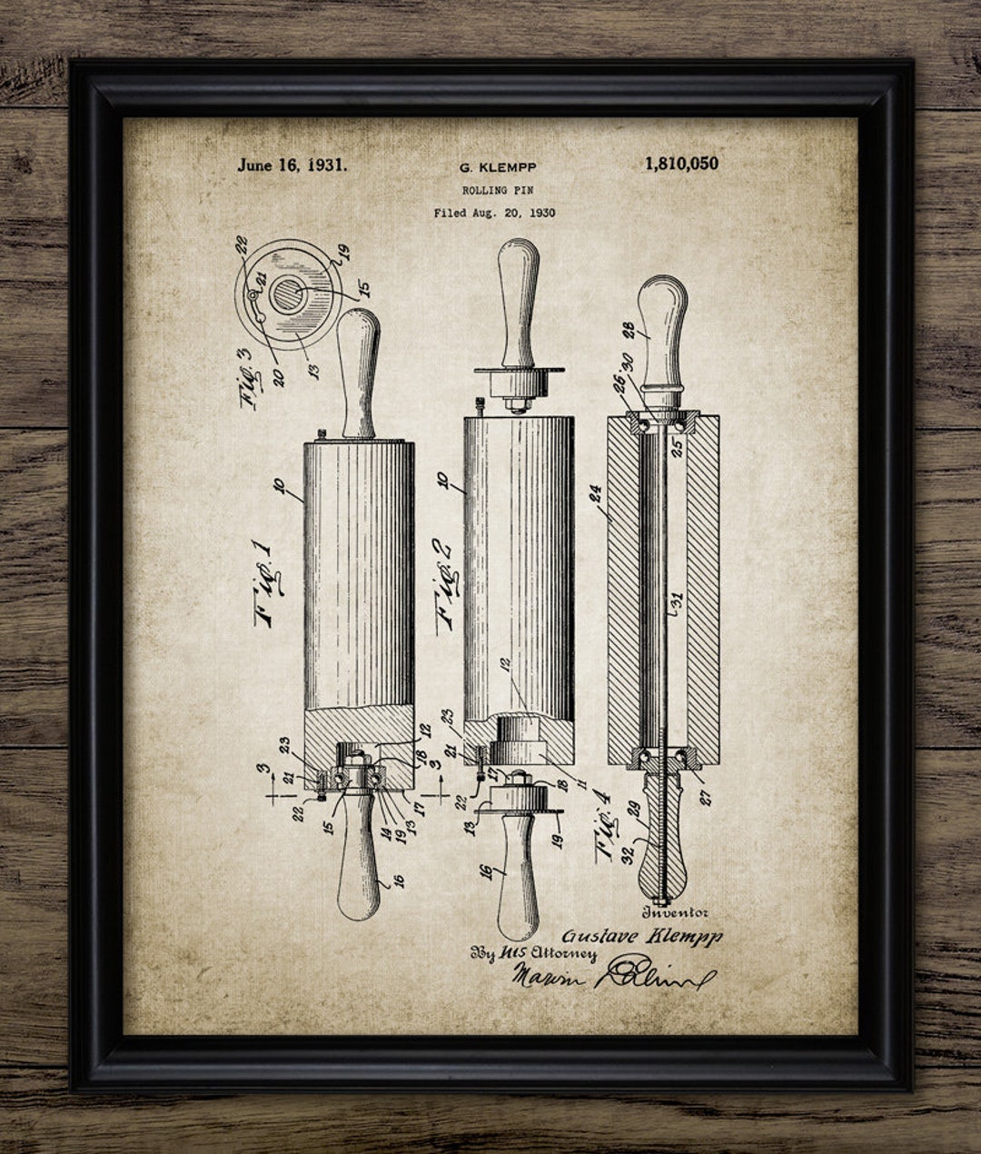 Rolling Pin Wall Art, Printable Baking, Cooking, Cookery, Cake Baking ...