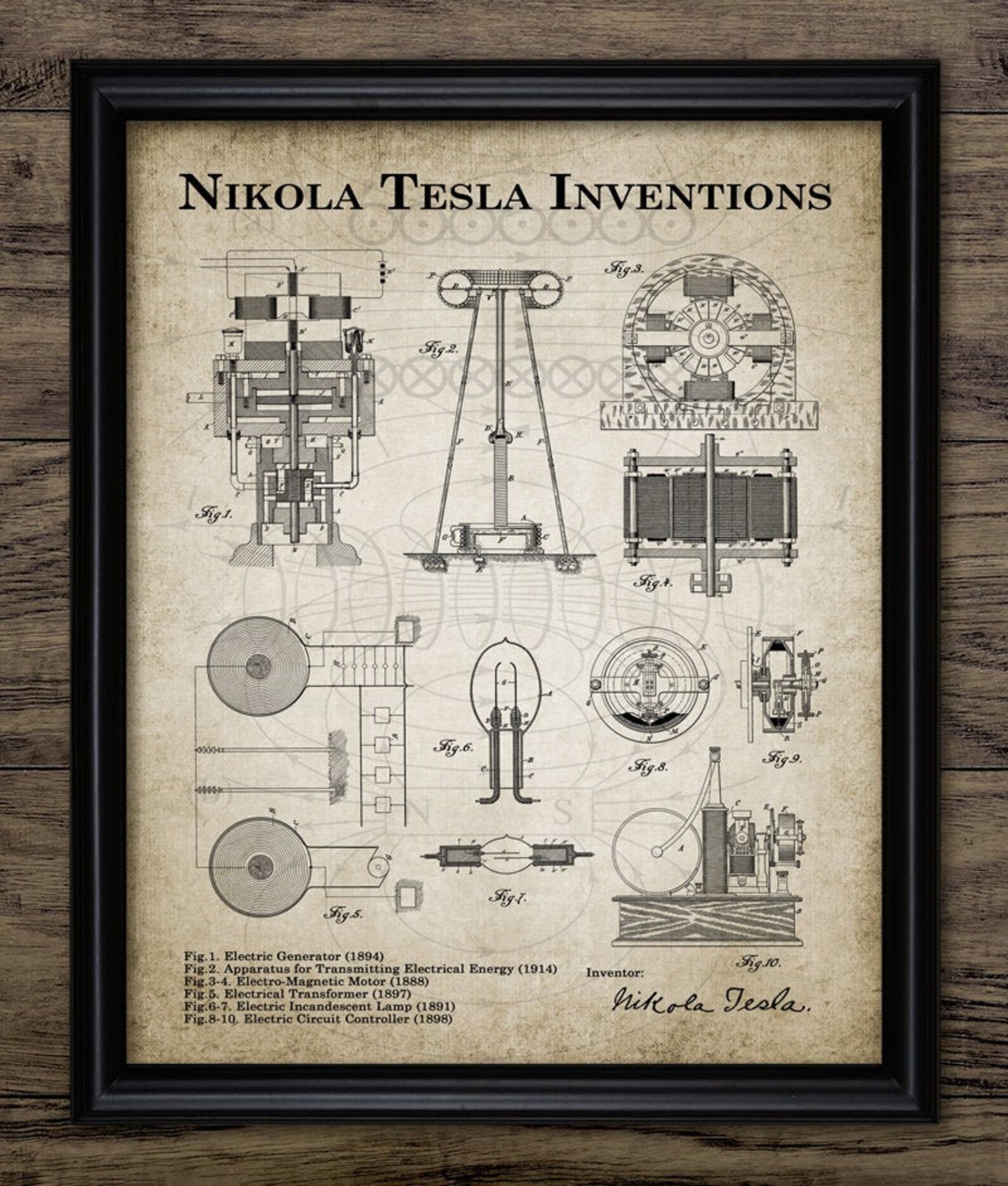 Vintage Nikola Tesla Inventions Electromagnetic Generator - Etsy