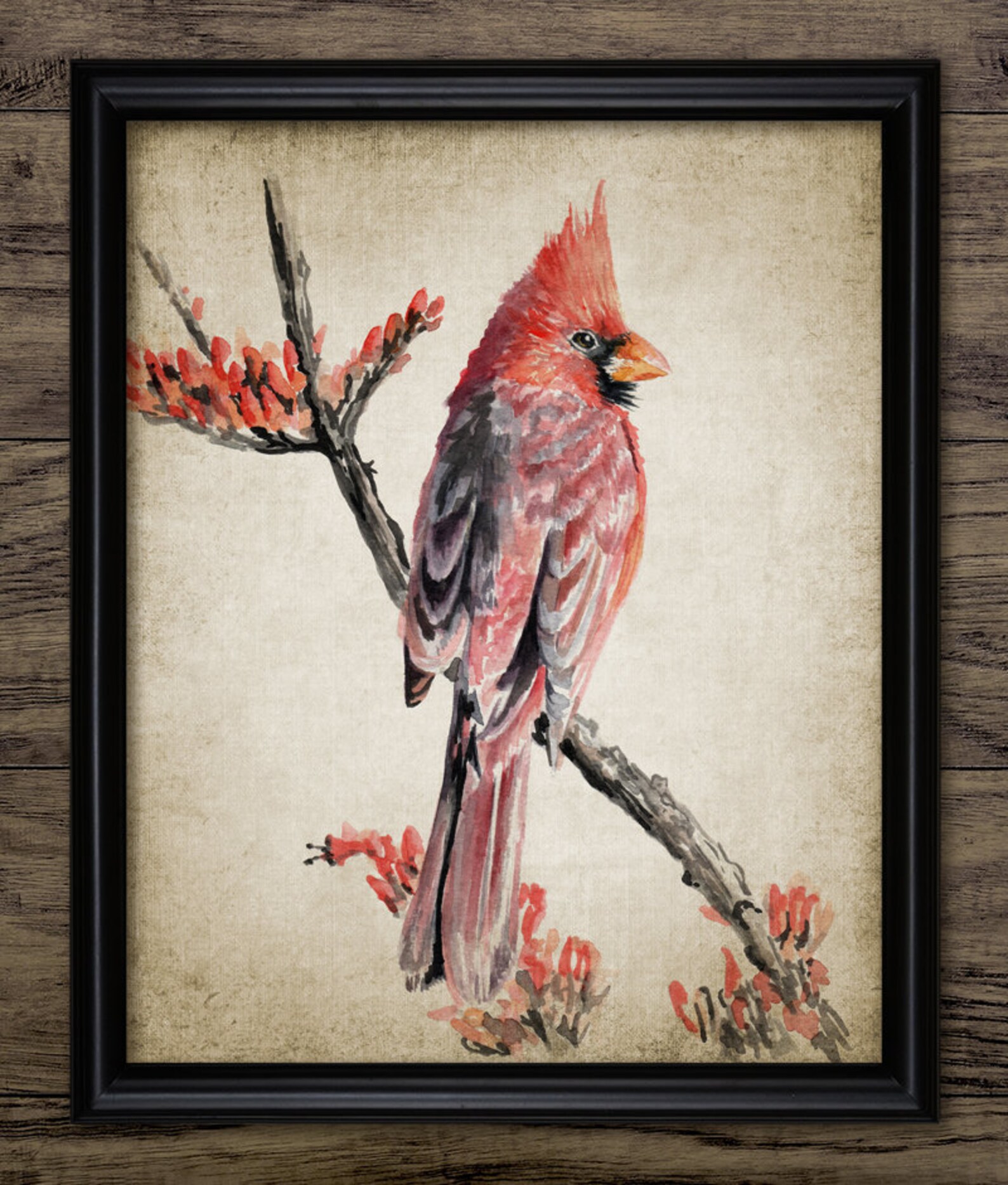 Northern Cardinal Wall Art Printable Cardinal Bird Art Print - Etsy