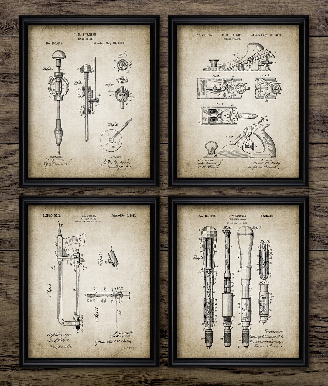 Woodworking Wall Art Set of 4, Printable Woodwork, Joinery, Saw, Drill ...