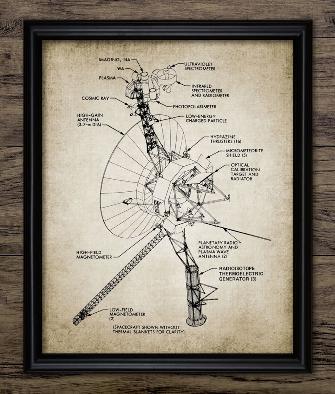 Voyager Spacecraft Wall Art, Printable Robotic Interstellar Probe, SETI ...