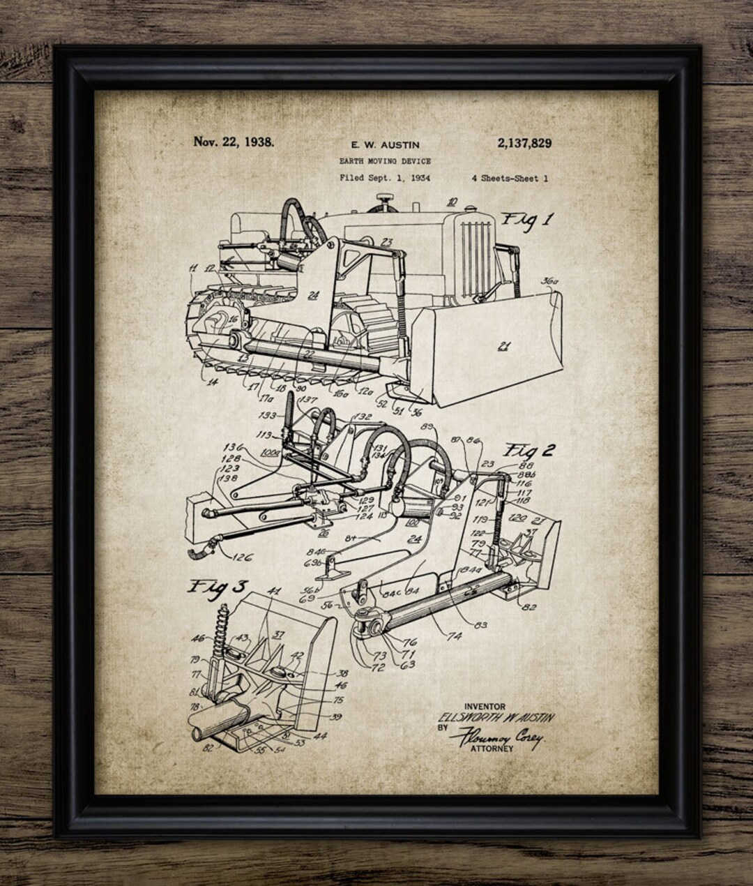 Bulldozer Wall Art, Printable Earth Mover Vehicle, Dozer, Crawler ...