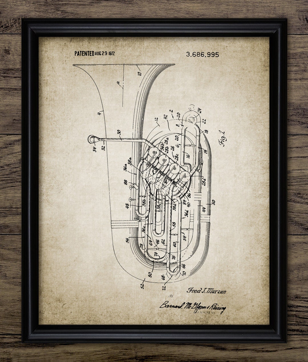 Tuba Wall Art, Printable Musical Instrument, Brass Band, Brass ...