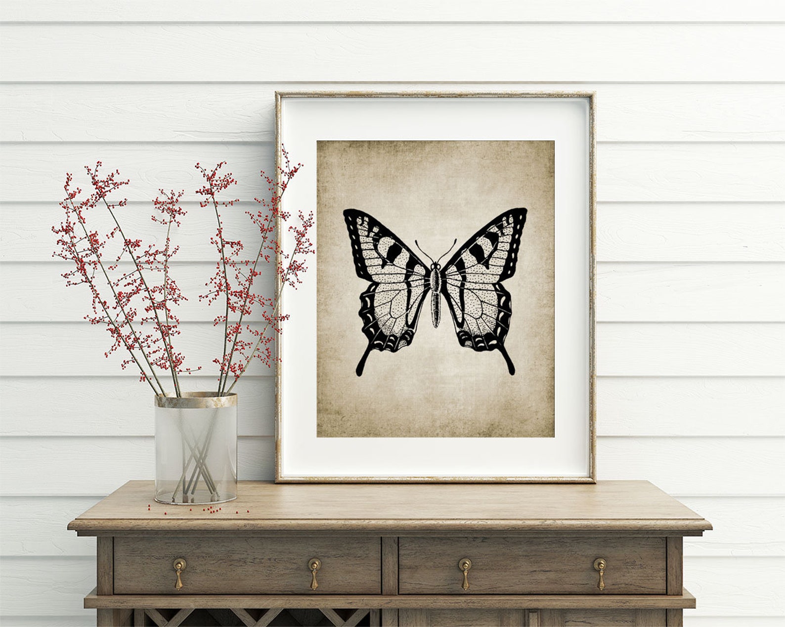 Butterfly Wall Art, Printable Butterfly, Rustic Decor, Butterfly ...