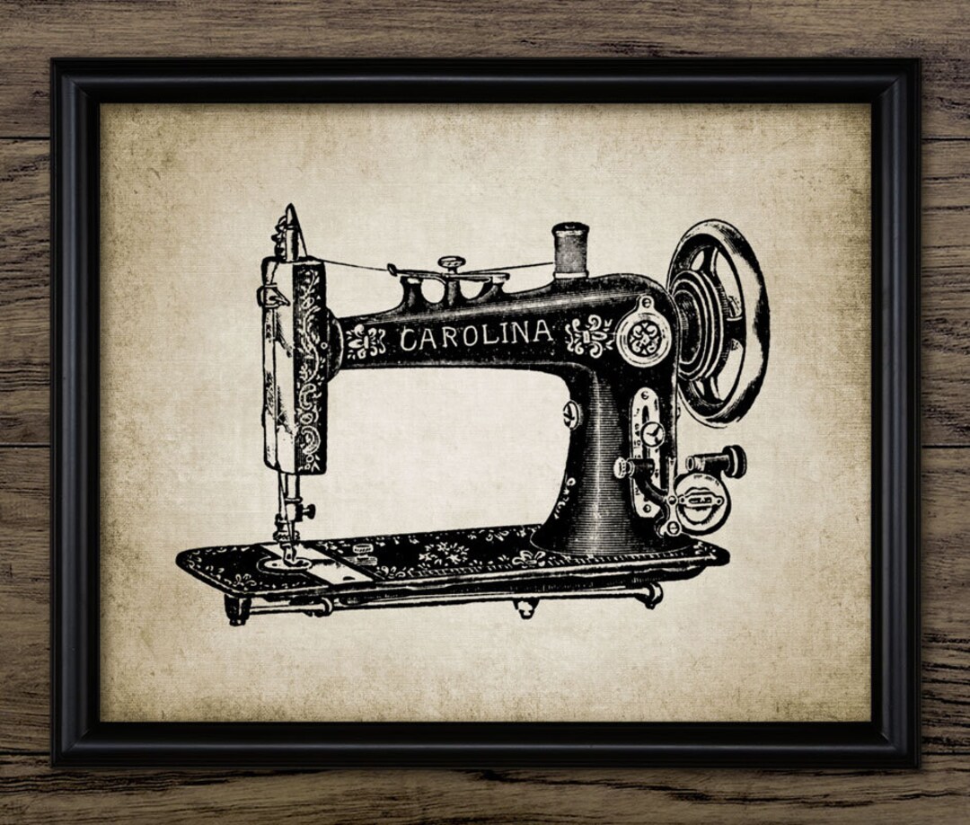 Vintage Sewing Machine Wall Art, Printable Dressmaking, Haberdashery ...