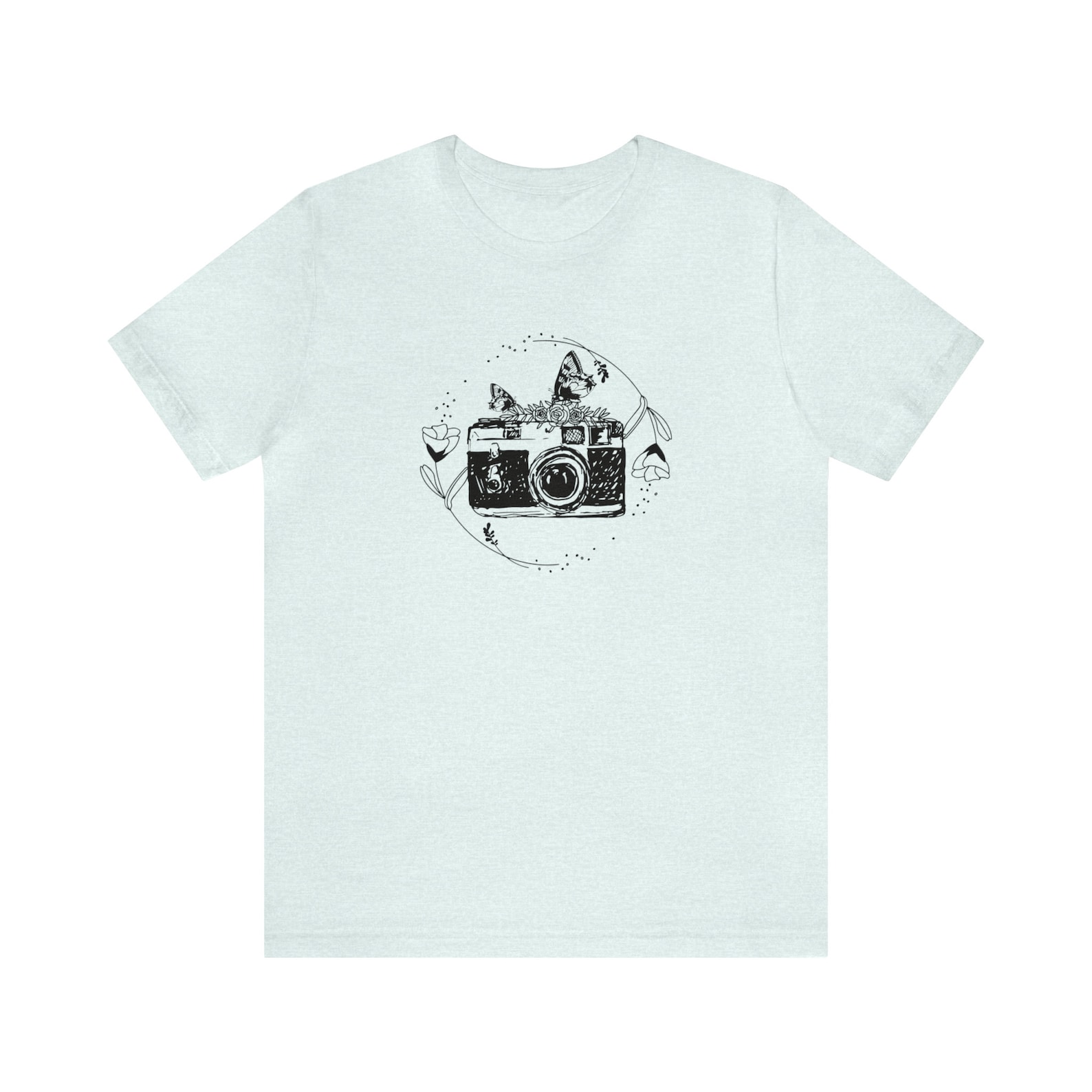 Camera Design With Floral Theme Photography T-shirt & Gifts for ...