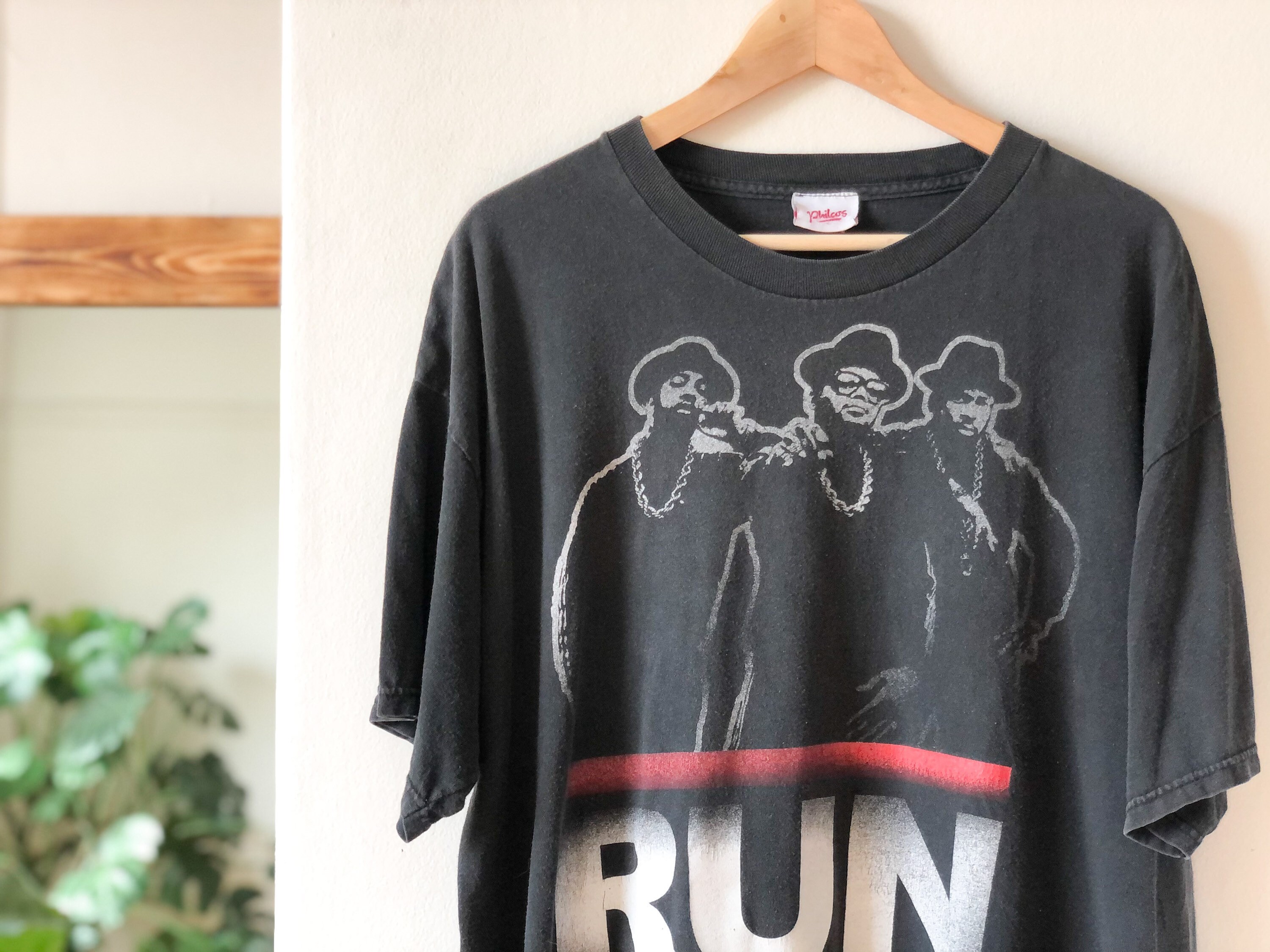 Vintage 90s RUN DMC Hip Hop Rap Black Cotton Crewneck Graphic Print ...