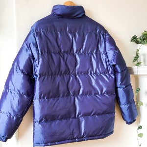 Vintage 90s Iridescent Blue Super Puff Jacket / 90s Blue Puffer Jacket ...