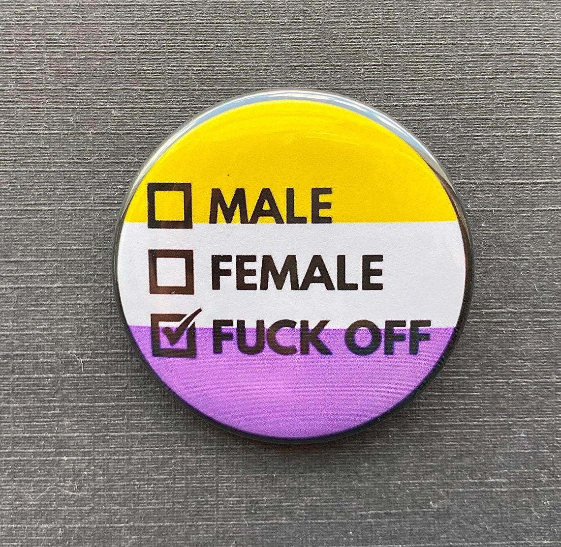 Non binary Pride Flag They/Them 1.5 Buttons LGBTQ Enby Pins | Etsy