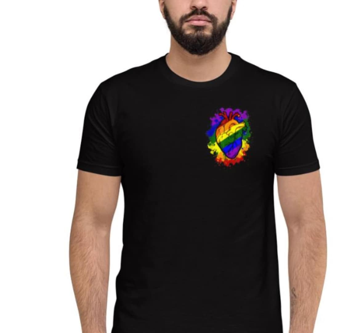 Lgbt Gay Rainbow Pride Heart T Shirt Self Love Unisex Tee Etsy