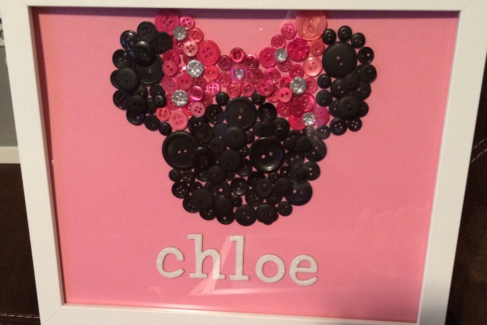 Minnie Mouse Button Art - Etsy