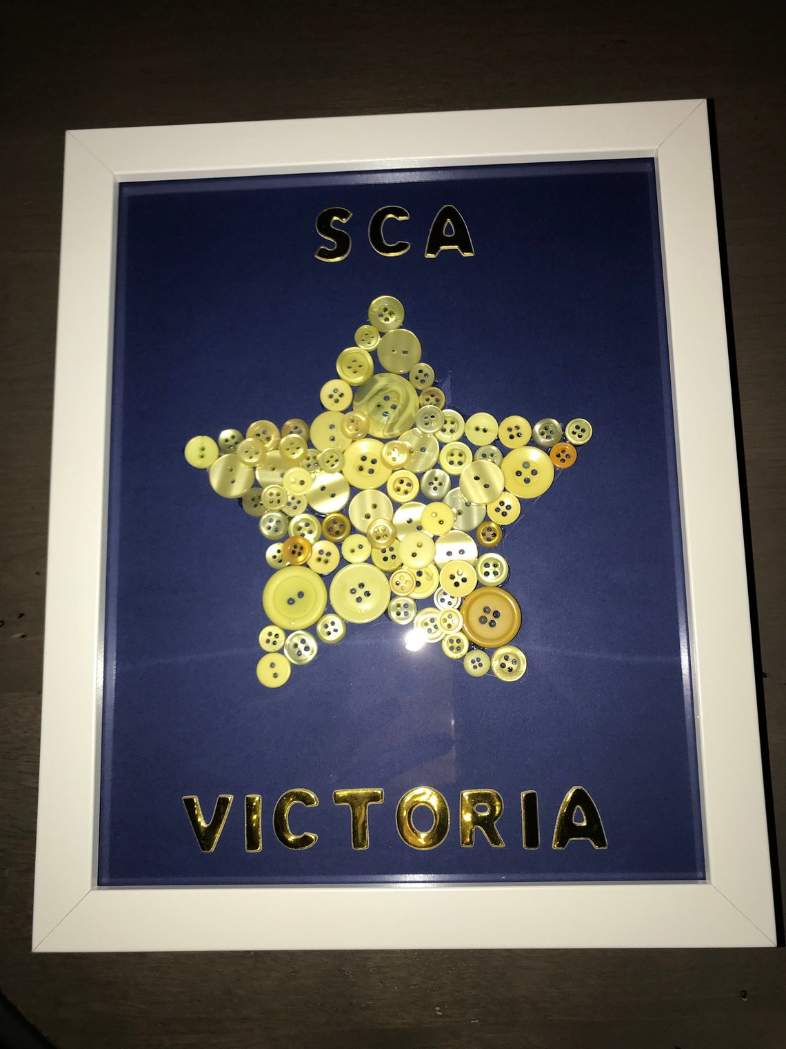 Monogram and Star Button Art - Etsy