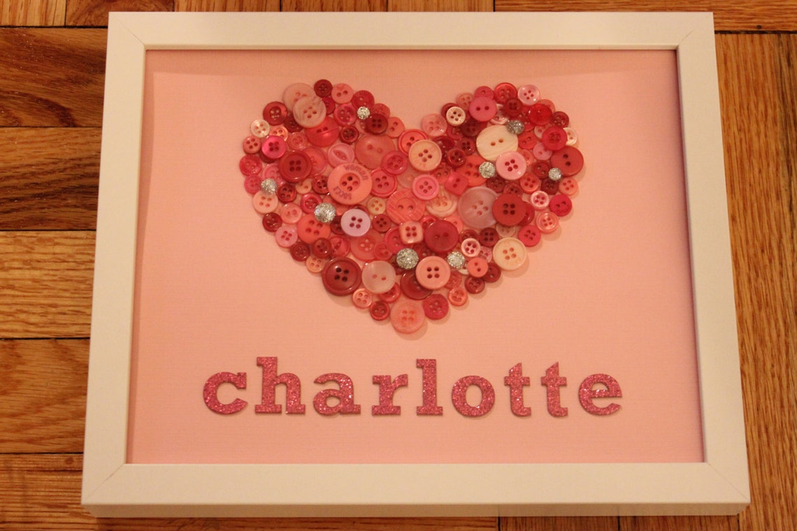 HEART Button Art - Etsy