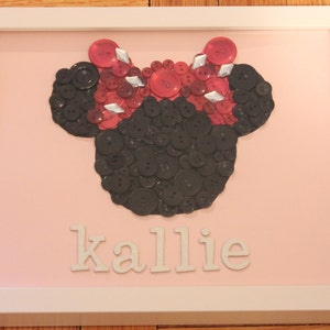 Minnie Mouse Button Art - Etsy