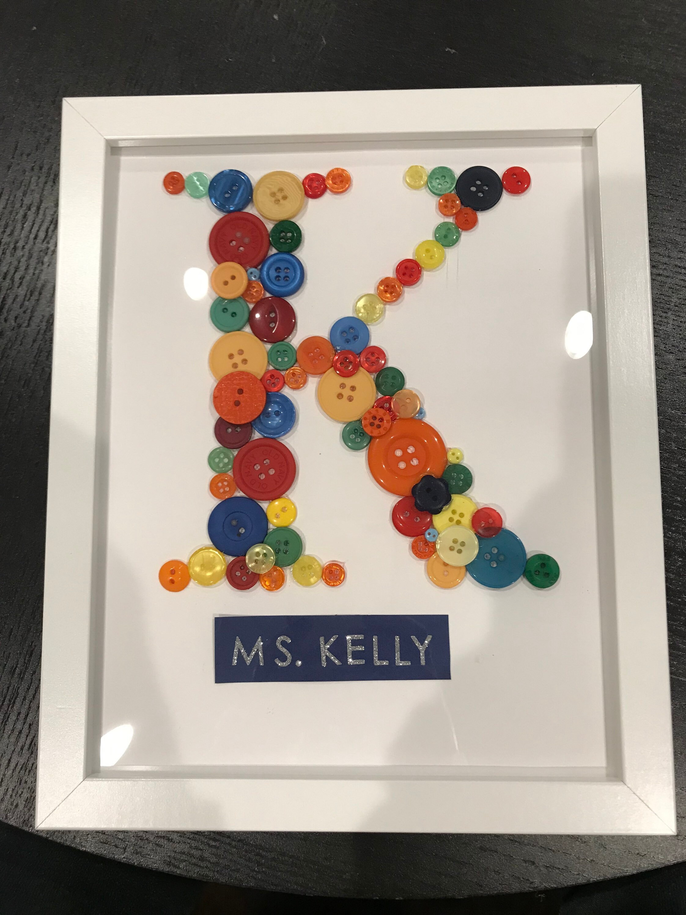 Monogram and Star Button Art - Etsy