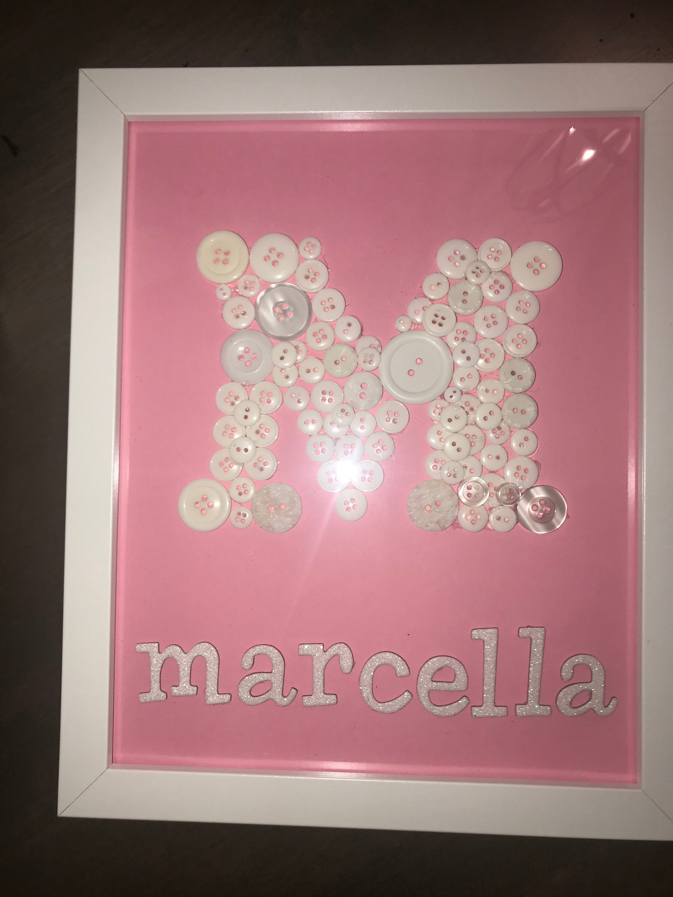 Monogram and Star Button Art - Etsy